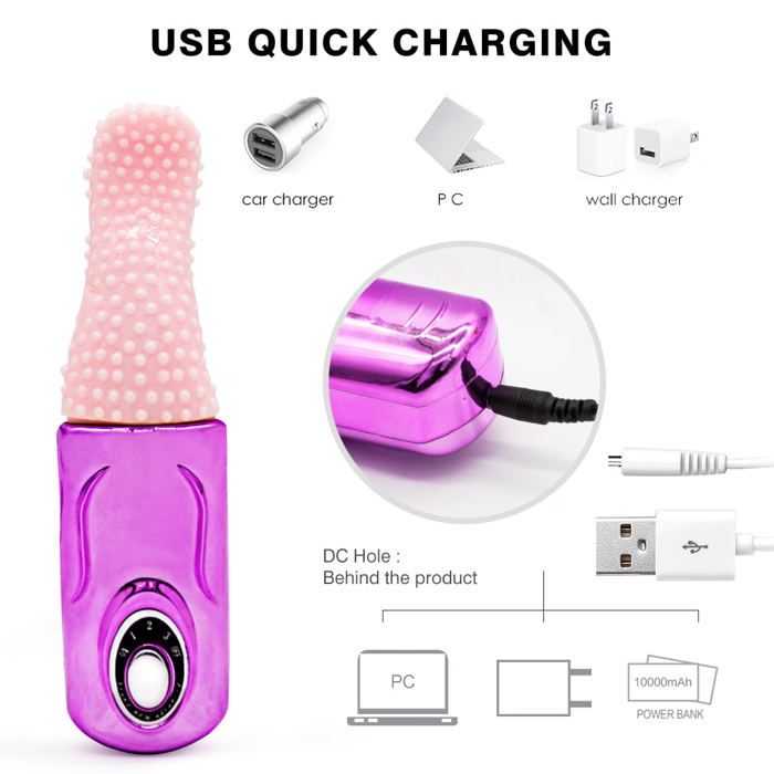 Vibromasseur gode léchant la langue silencieuse Whisper, stimulateur de mamelon de clitoris ...