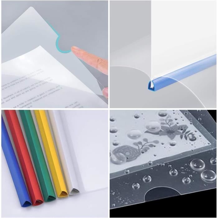 10 Feuilles Transparent A4 Dossier Coulissante Avec Reliure Barre ...