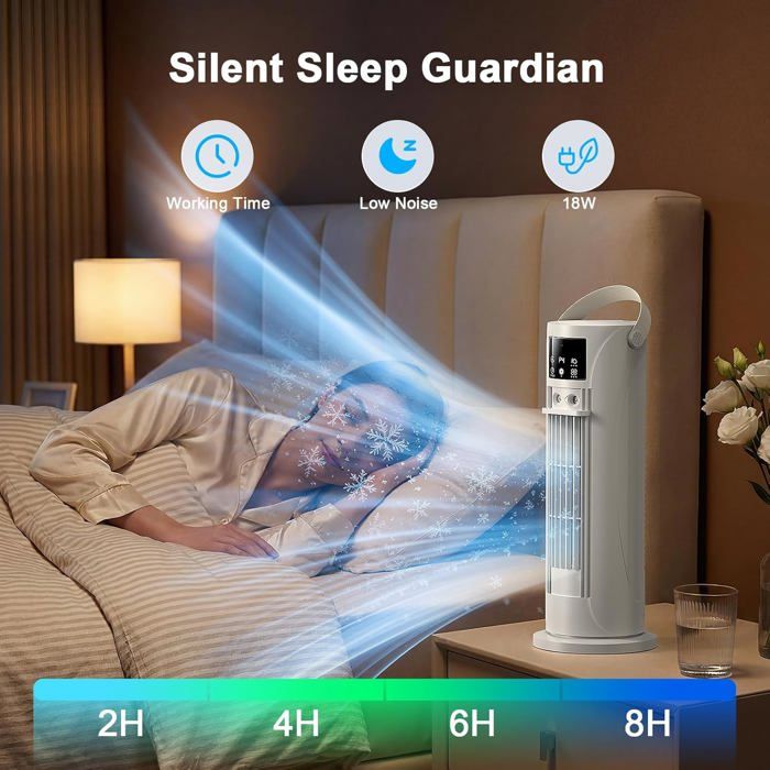 Climatiseur mobile rafraîchisseur d'air 4 en 1 - Silencieux 28dB ...