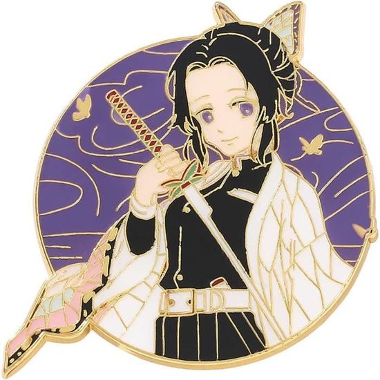 Demon Slayer Kochou Shinobu Broche Pin - Kimetsu No Yaiba Métal Émail ...