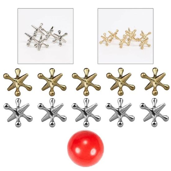 Experience Scientifique SIX5S Jack Games- 10 Pcs and Silver Metal Jacks ...