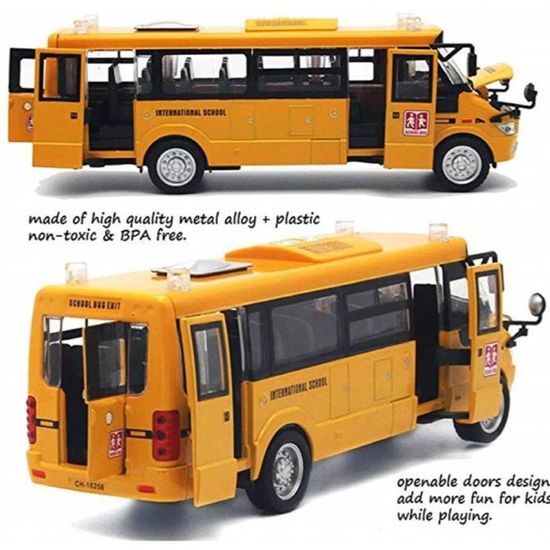 Bus scolaire jouet moulé sous pression véhicules jaune grand alliage ...