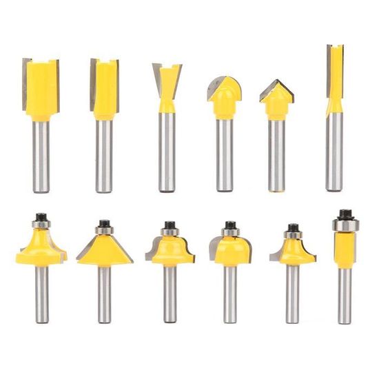 Bit de routeur à rainure en T VBESTLIFE - Acier au carbone jaune 1/4 ...