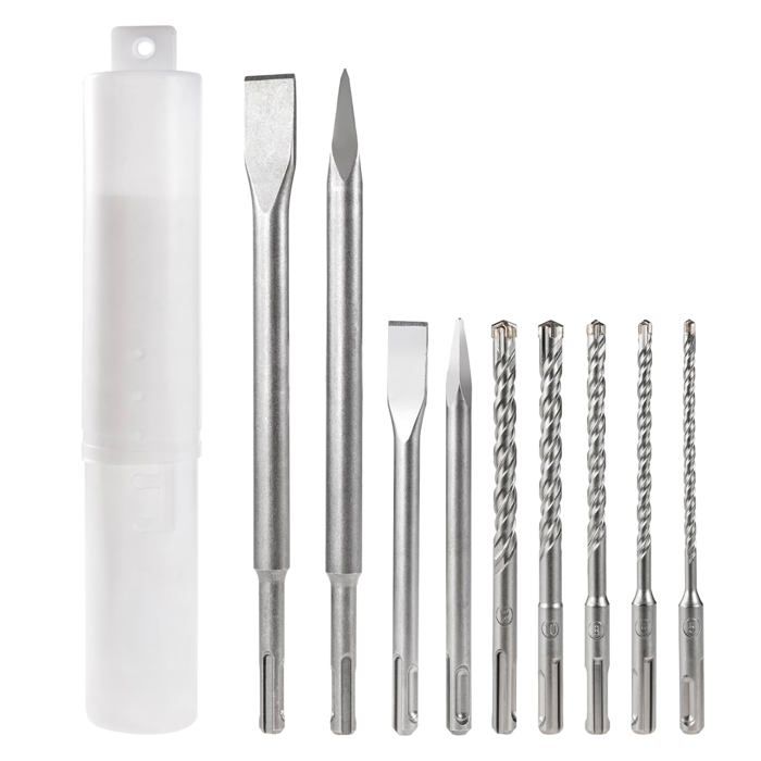 9 Pièces Jeu de Forets et Burins SDS Plus, 5 pièces Jeu de forets SDS ...