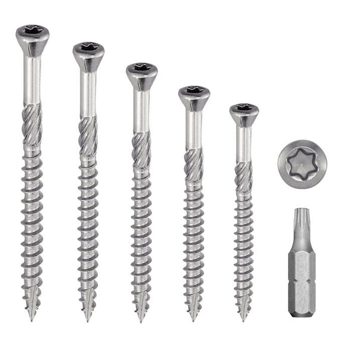 Vis de terrasse ProRaje INOX A2 5x70 mm tête fraisée TORX - Lot de 400 ...