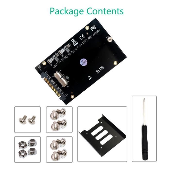 Adaptateur SSD M2 PCIe vers SFF 8639 U2, support de 3.5 pouces pour MacBook Air Pro Retina 2013 ...