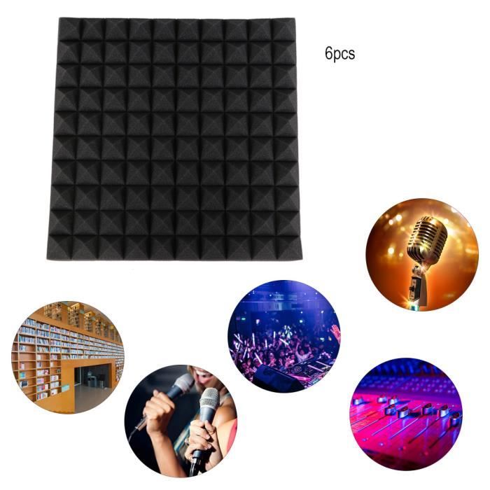 Ashata mousse insonorisée acoustique de studio 50 * 50 * 5cm 6Pcs ...