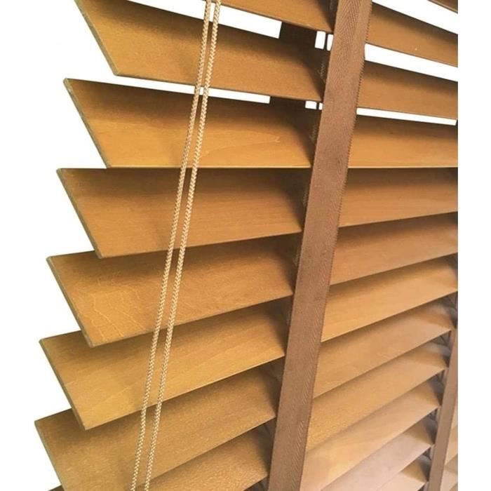 Stores En Bois Massif Naturel, Stores Horizontaux À Lamelles De 50 Mm ...