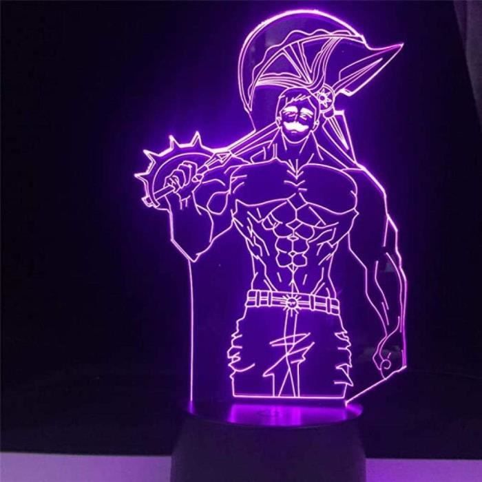 Anime 3D Illusion Veilleuse Led Illusion Night Light Desk Lampe Escanor ...