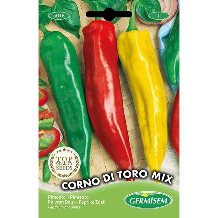 WEYE-Germisem graines Poivron doux CORNO DI TORO MIX[306] - Cdiscount ...