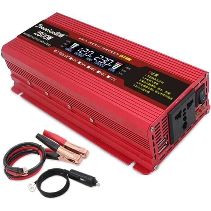 Convertisseur Pur Sinus 2400W - 2800W - 3500W 12V 24V à 220V 230V ...