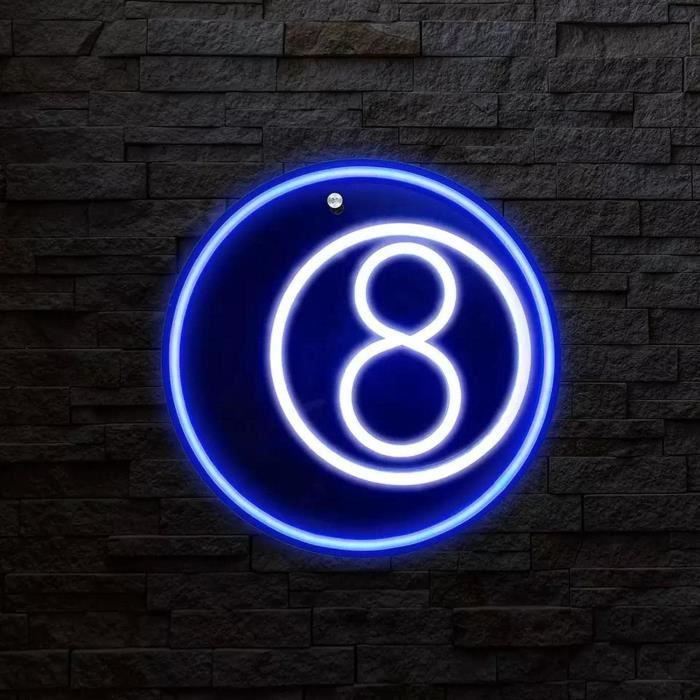 Boule De Billard N°8 Néon Led Néon Panneau Usb Lampe De Publicité Lampe ...