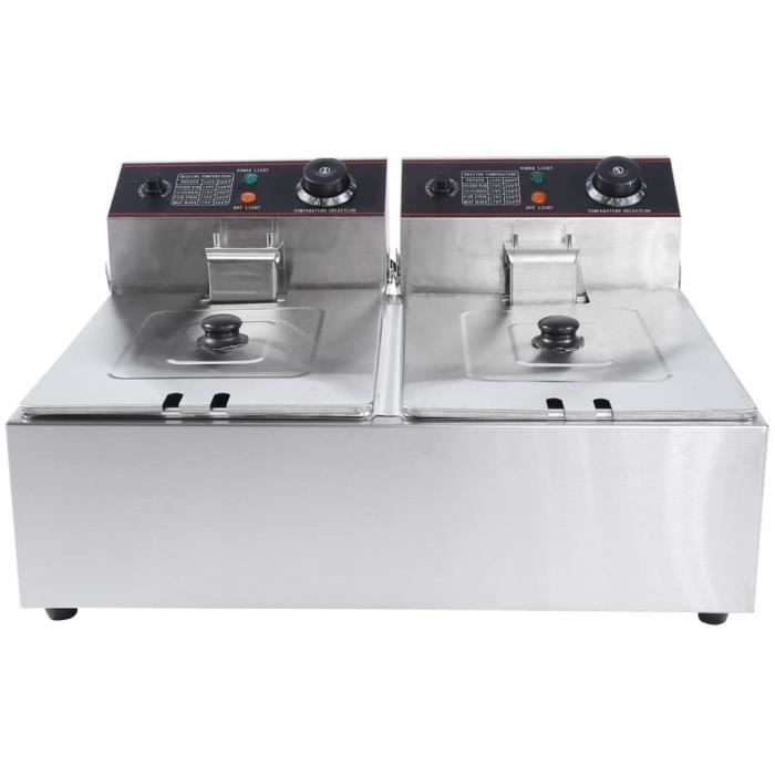 FRITEUSE Friteuse Electrique Double Bac de 6L Professionnelle avec ...