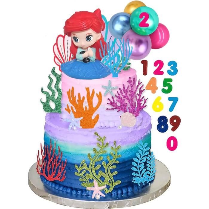 Décoration De Gâteau Sirène Sous La Mer Avec Modèle De Sirène ...