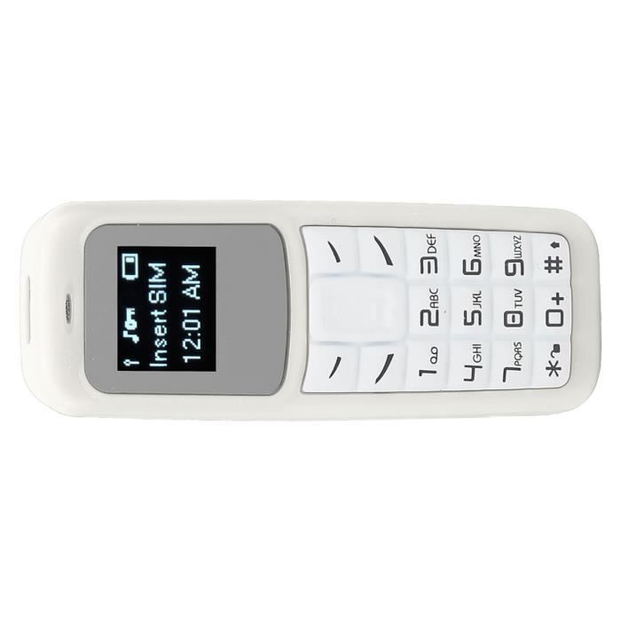 Mini Téléphone Portable À Clavier Blanc - FDIT - GSM 2G - Lecteur de ...