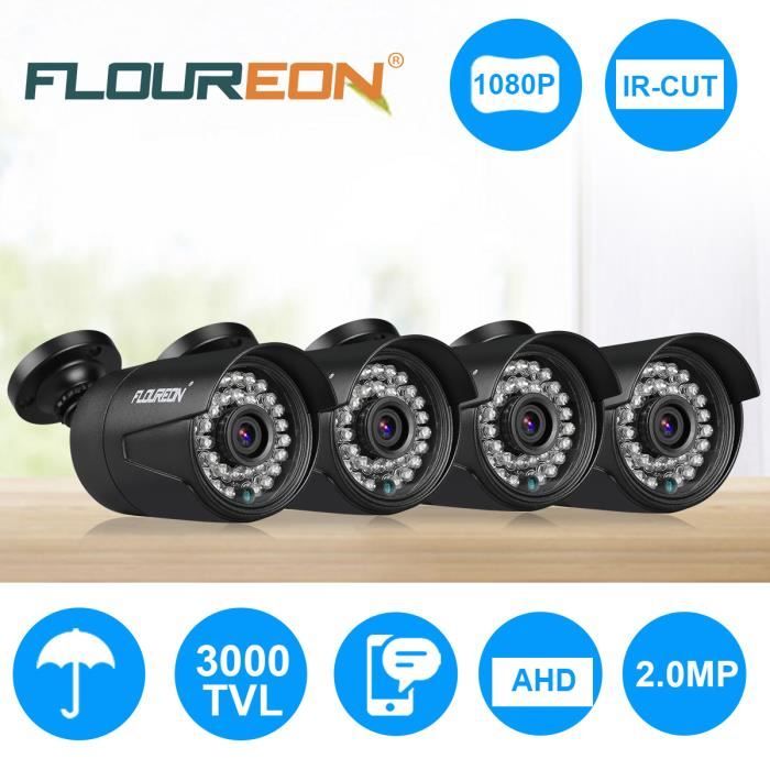 FLOUREON Caméra de Surveillance 1080P 2.0MP 3000TVL Imperméable Étanche ...