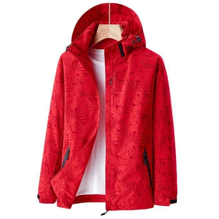 Veste de Ski Homme Softshell Camouflage Léger avec Capuche Coupe-vent ...