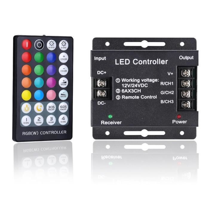 Dc 12V-24V 18A Contrôleur Rgb Ruban Led Gradation Controller Rf ...