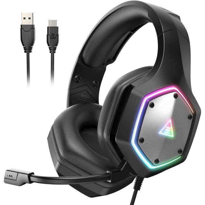Fanxing E1000 V2 Casque Gaming, Casque Pc Avec Usb-C & Usb-A, Son ...