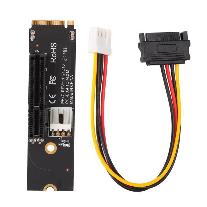 Tbest carte d'extension Pcie Carte Riser NGFF/M.2 vers PCIE X4 Carte adaptateur NGFF/M.2 vers ...