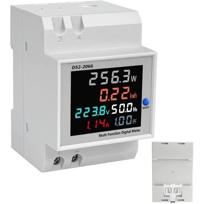 Compteur Électrique 6 En 1 Rail Din Lcd Numérique Compteur D'Énergie ...