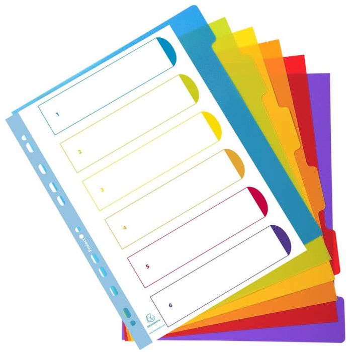 Intercalaire - EXACOMPTA - Campus - A4 Maxi - 6 positions - Multicolore ...