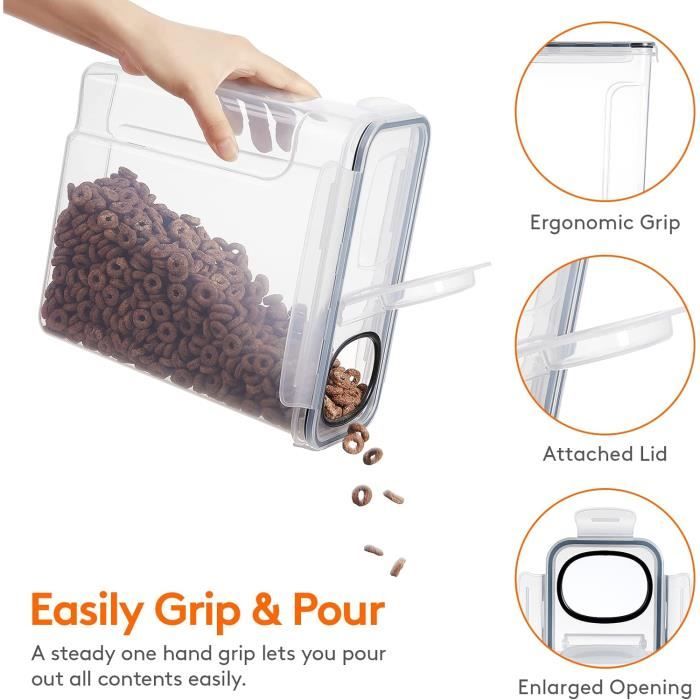 4 Boîtes De Rangement Pour Le Stockage De Céréales Avec Couvercles À ...