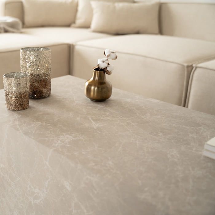 Table basse en marbre HOME DELUXE AMIRI L – 95 x 50 cm – Couleur: Beige ...