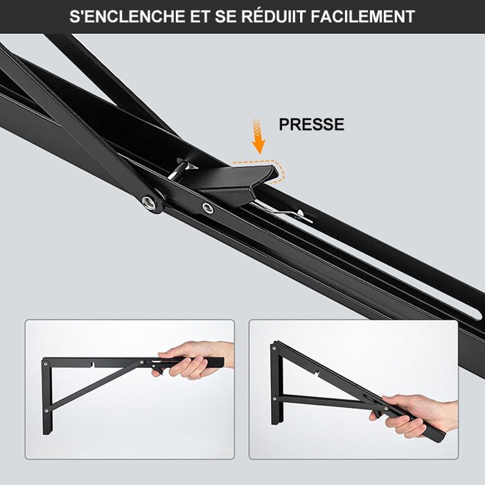 Supports d'étagères pliants robustes de 20 pouces, lot de 2 Supports ...