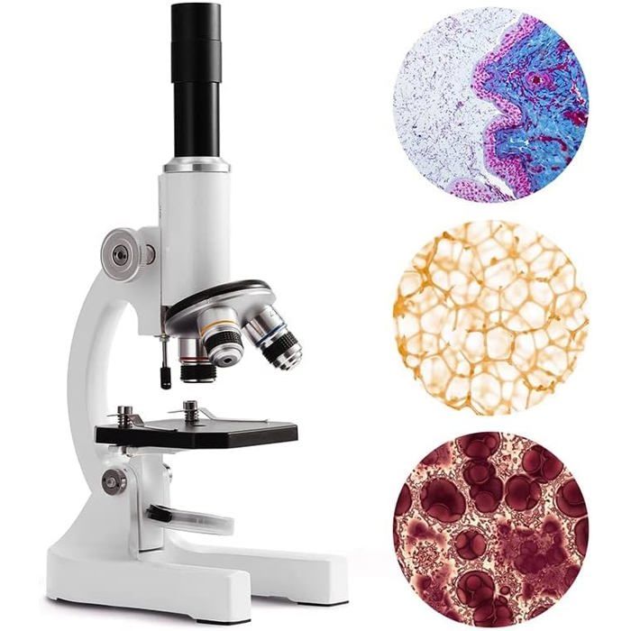 Microscope Composé de Grossissement 64X-2400X, avec Lames de Microscope ...