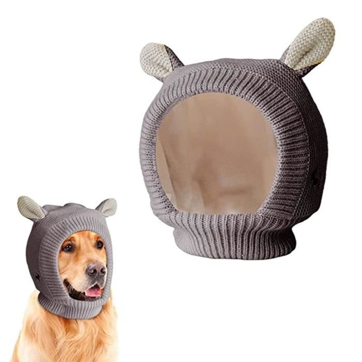 Kentop Bonnet Tricoté pour Chien, Cagoule De Chien d'hiver avec De ...