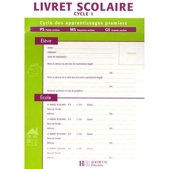 Livret scolaire Cycle 1 - Cdiscount Librairie