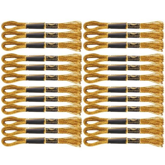 GOTOTOP Écheveaux au point de croix 24pcs Fil à Broder Fil Tressé Or ...