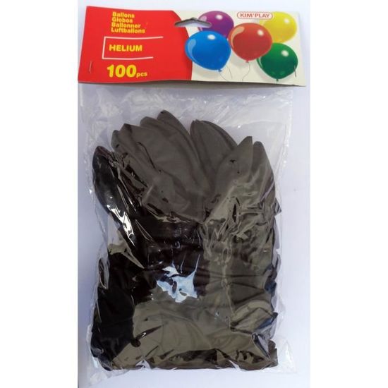 KIMPLAY 100 ballons hélium - Noir - Cdiscount Jeux - Jouets