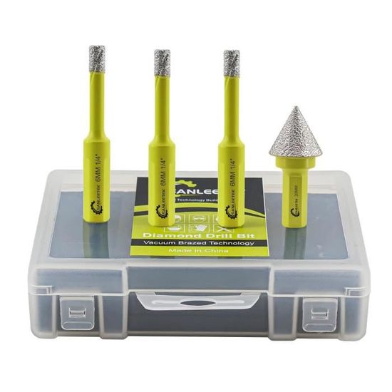 Foret Diamant Kit Trepan Carrelage - 4pcs 6-6-6mm Scie Cloche avec Tige ...