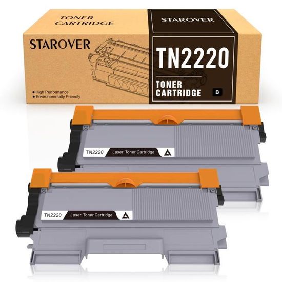 Cartouche de toner STAROVER compatible pour Brother TN2220 - Pack de 2 ...