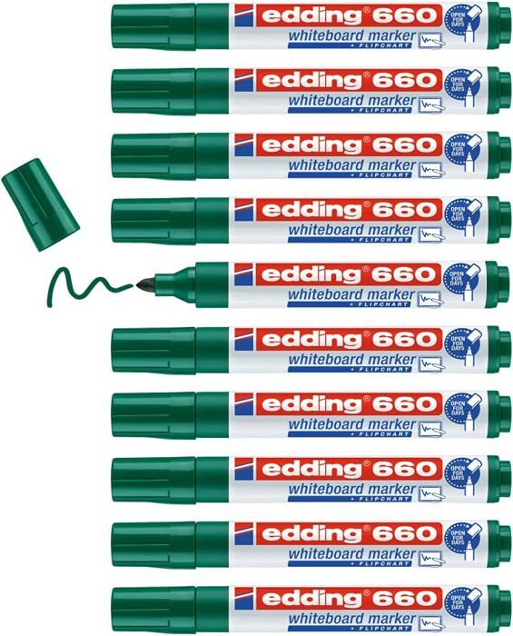 660 Marqueur Pour Tableaux Blancs-Vert-10 Stylos-Pointe Ronde 1,5-3 Mm ...