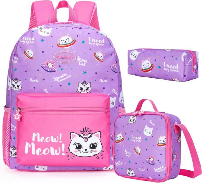 Chat Cartable Fille Primaire Sac À Dos Filles Sac À Dos Scolaire Avec ...