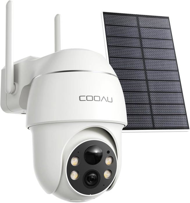 COOAU 4G LTE Camera Surveillance Exterieur sans Fil - 2K 3MP Caméra Solaire sans WiFi Stockage ...