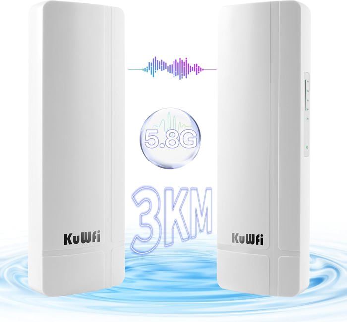 KuWFi 5.8G 3KM Pont WiFi Ethernet, Points d'accès WiFi avec Port ...