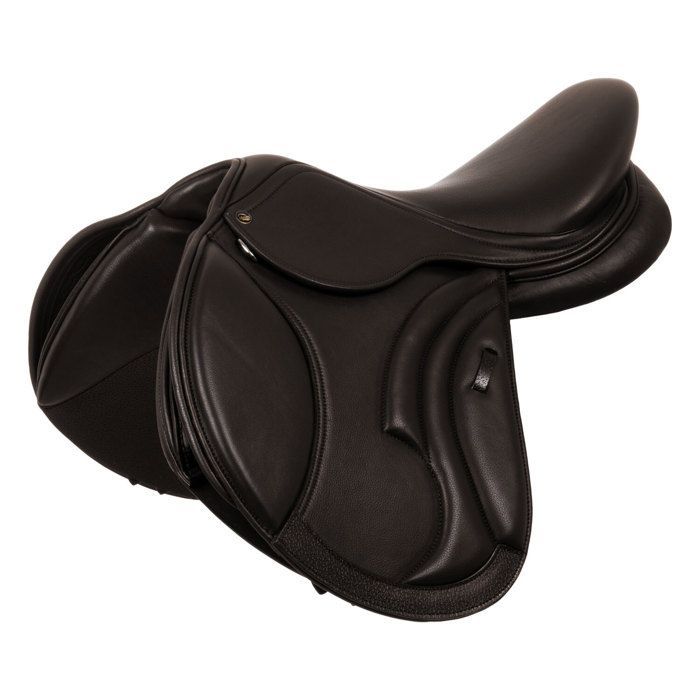 Selle d'obstacle pour cheval Equestro Las Vegas Double Leather - Marron ...