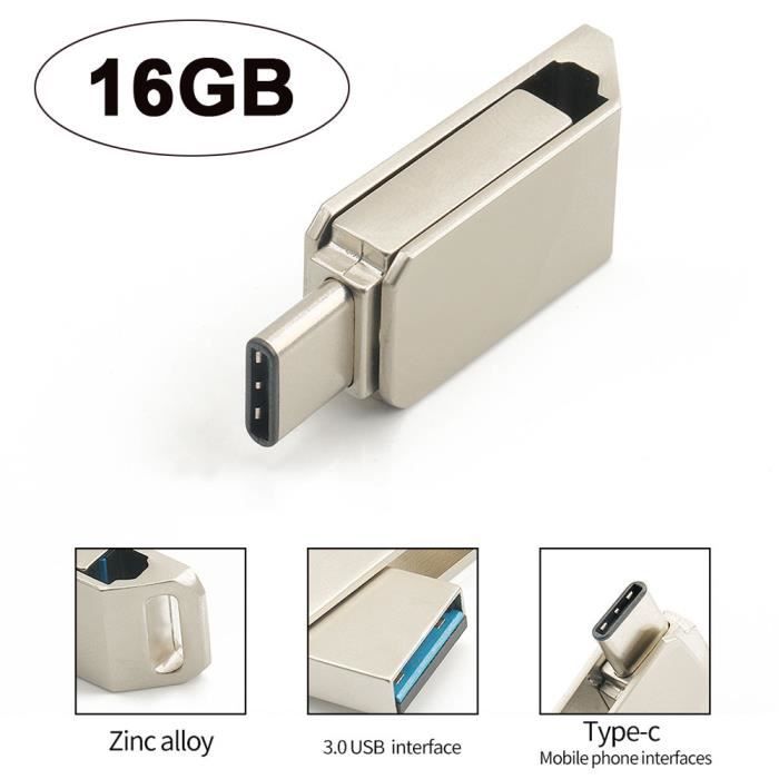 USB 3.0 16GB Flash Drive Memory Stick Storage Type-C & USB Dual-use U ...