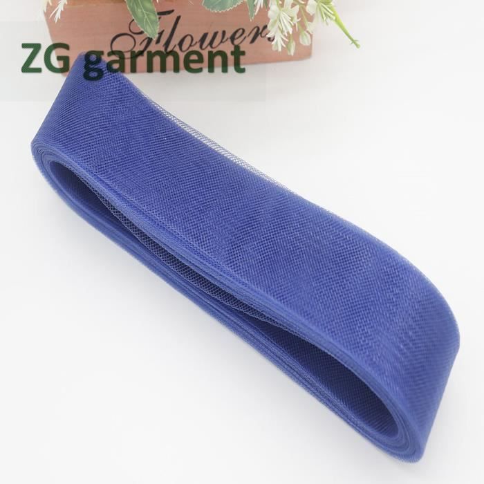 3cm - Bleu royal - Crinoline cyberlox en crin de cheval plat en ...