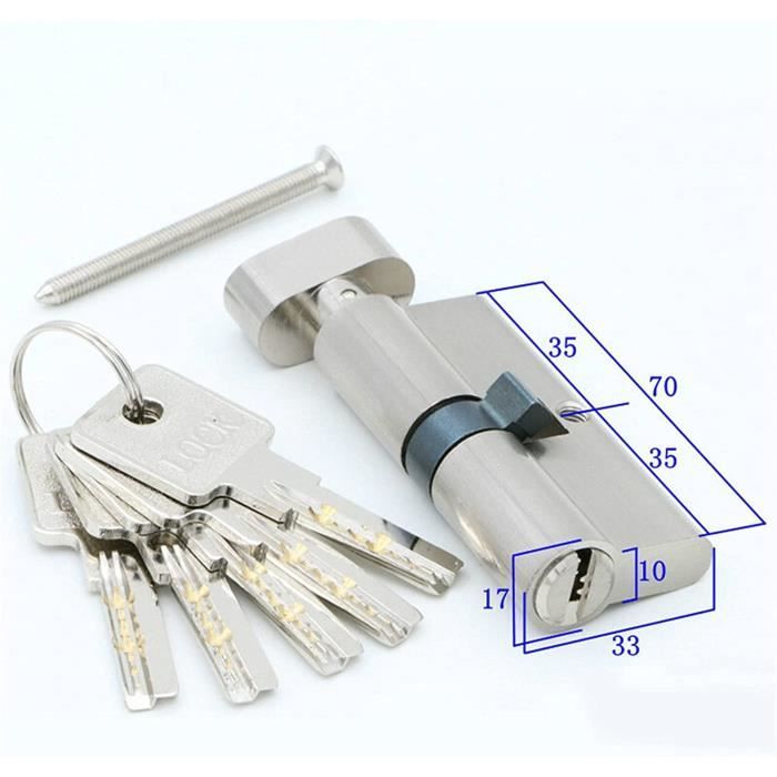 Cylindre de serrure de porte de sécurité 55 60 65 70 75 80 mm d ...