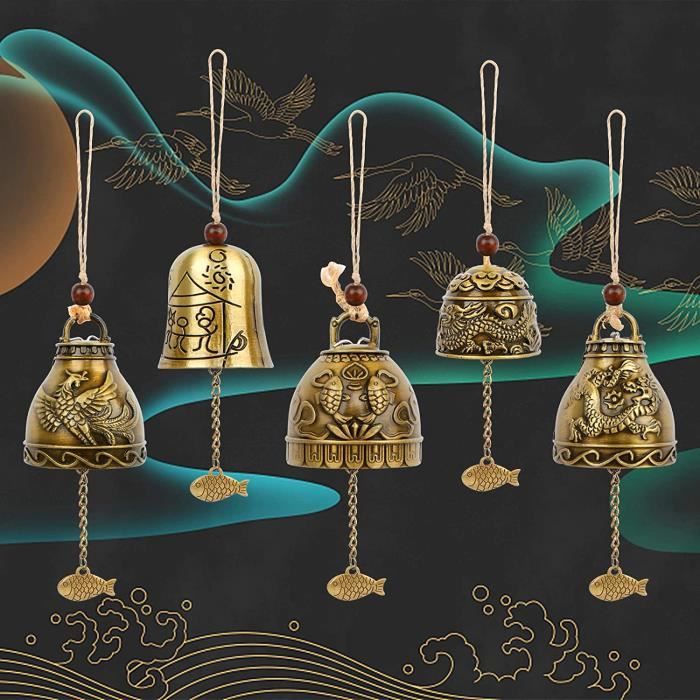 Cloche De Bouddha 5 Pcs Carillons à Vent Fengshui Bells Carillon À Vent Carillon à Vent Phoenix ...