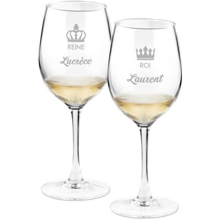 2 Verres à Vin en Cristal Verres gravés 350 ml Verres Personnalisés ...