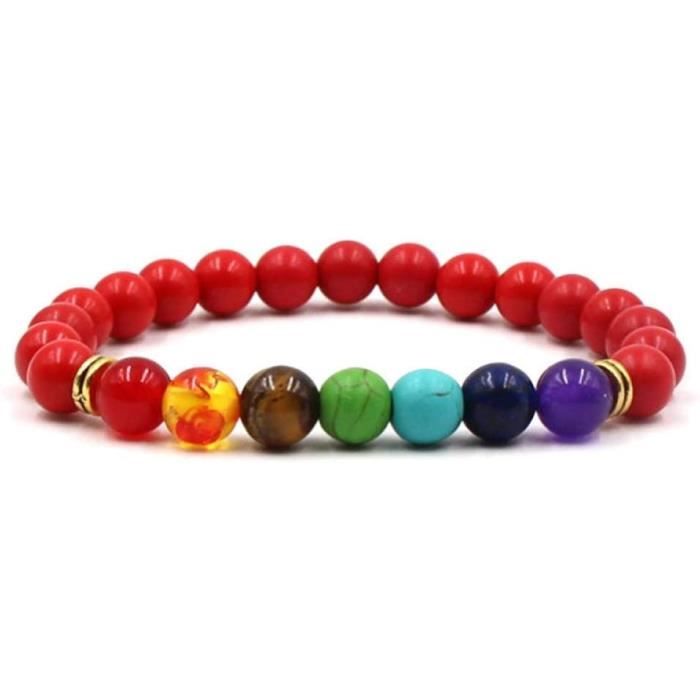 Bracelet En Pierre Naturelle, 7 Chakras Pour Femme, Pierre Naturelle ...