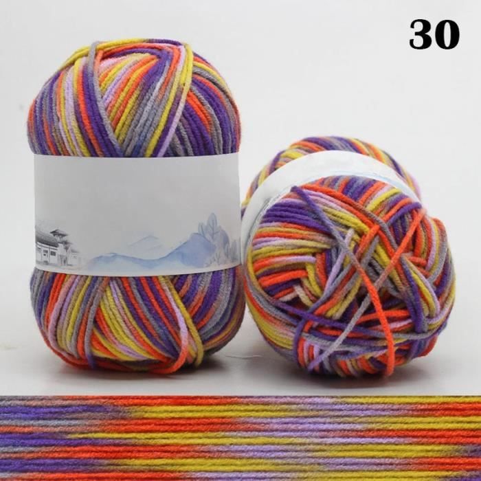 Pelotes de laine,Fil à tricoter épais en soie naturelle, lait et coton ...