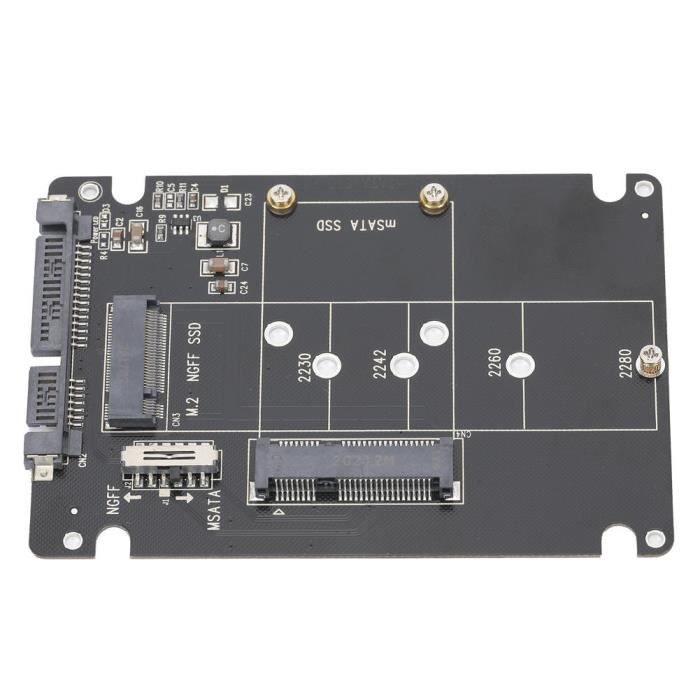 Hililand Adaptateur M.2 NGFF vers SATA 3.0 Adaptateur M.2 NGFF/MSATA vers SATA 3.0 Convertisseur ...
