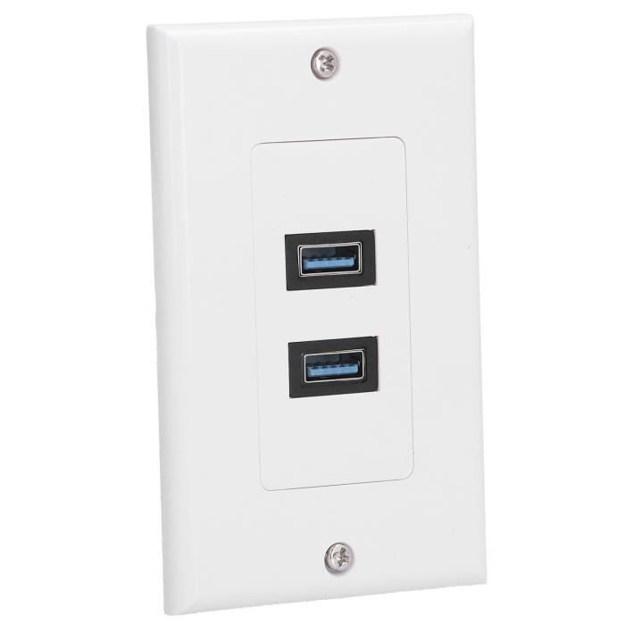 Plaque Murale USB 3.0 - HURRISE - Charge Rapide - 2 Ports - ABS ...